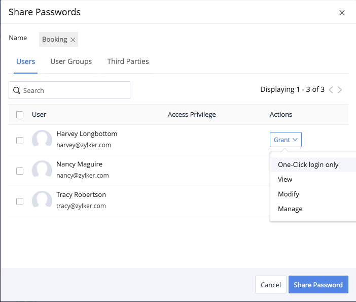 Revoking access to shared passwords