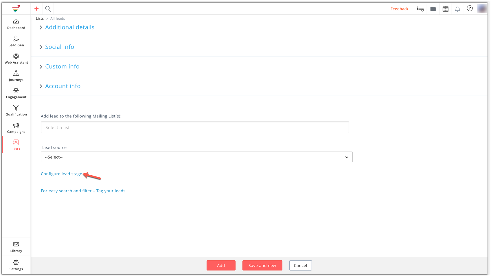 How to import leads and set stages