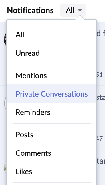 In the dropdown , select the required filter.