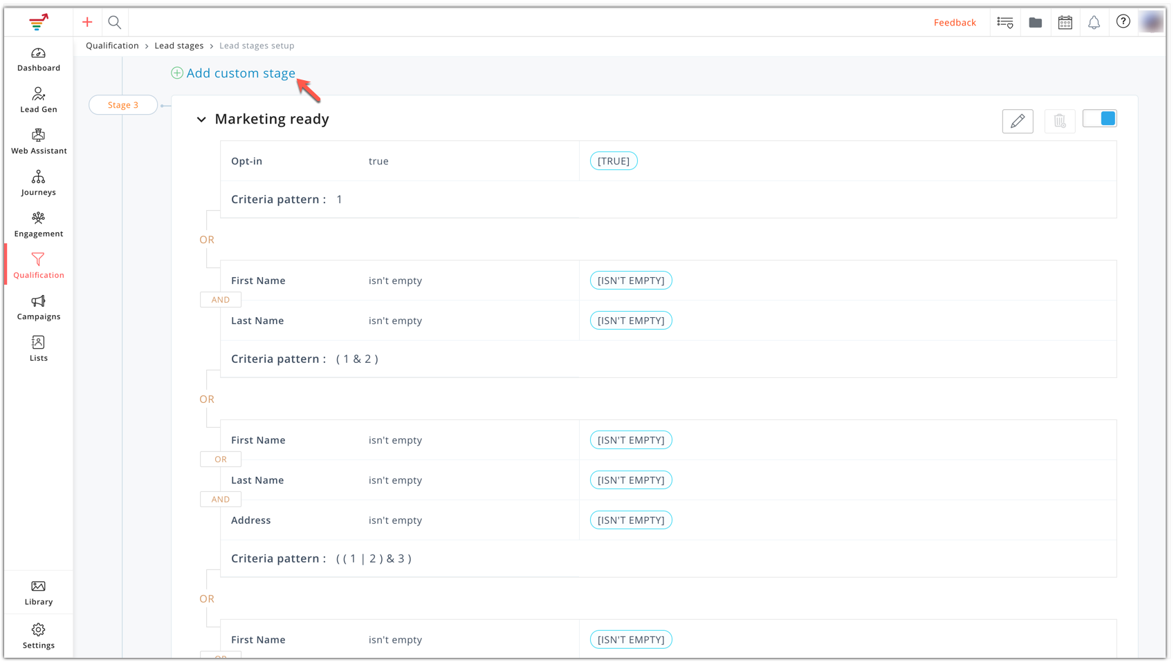 How to add a lead and configure lead stages